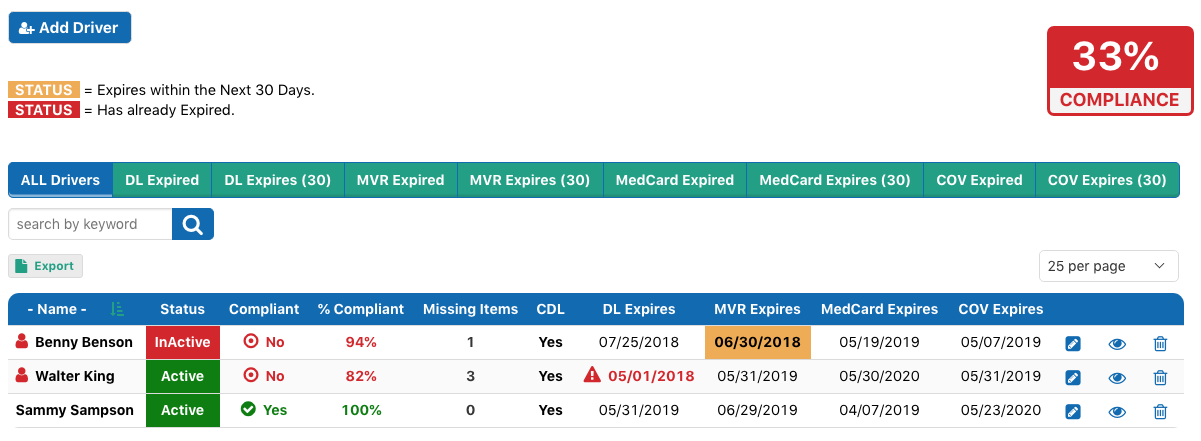 DOT Compliance Software | Driver Files | DQ Files | Compliance Software